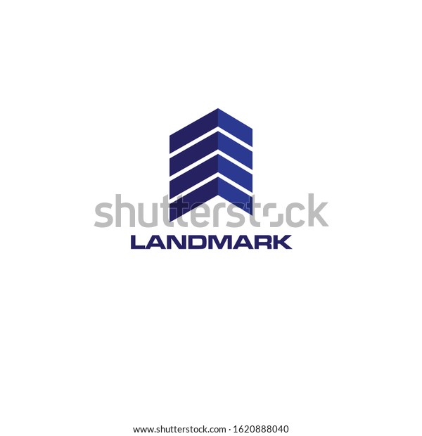 Striped Building Icon Logo Concept Stock Vector (Royalty Free ...