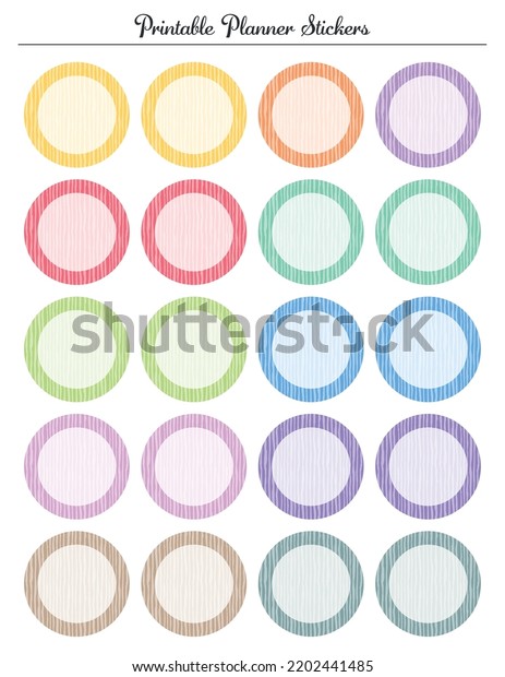 Striped Circle Stickers Labels Tags Colored Stock Vector (Royalty Free ...
