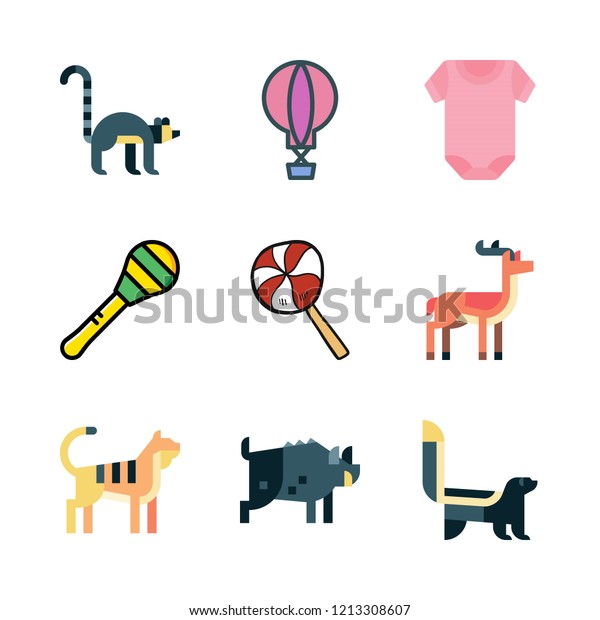 Striped Icon Set Vector Set About Stock Vector (Royalty Free ...