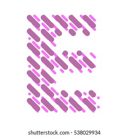 Striped Latin Alphabet Letter E Lines Stock Vector (Royalty Free ...