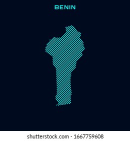 Striped Map Benin Vector Design Template Stock Vector (Royalty Free ...