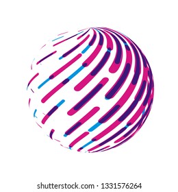 Striped Object Round 3d Logo Abstract Stock Vector (Royalty Free ...