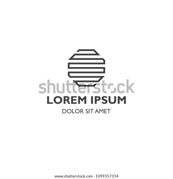 Striped Octagon Line Connect Icon Element Stock Vector (Royalty Free ...