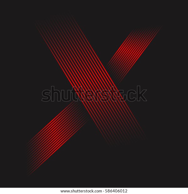Striped Red Letter X Stock Vector (Royalty Free) 586406012 | Shutterstock