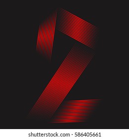 Striped Red Number 2 Stock Vector (Royalty Free) 586405661 | Shutterstock