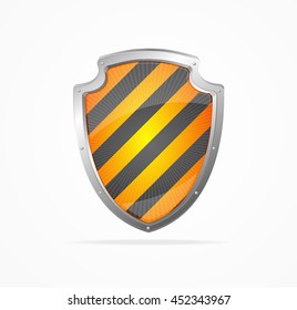 Striped Shield Isolated On White Background Stock Vector (Royalty Free ...