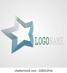 Vektor Stok Striped Star Form Logo Design Three (Tanpa Royalti ...