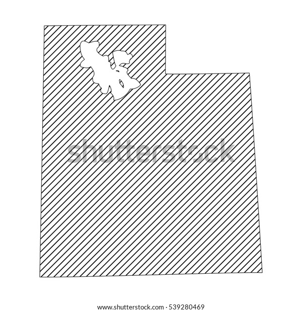 Striped Utah Map Isolated On White Stock Vector (Royalty Free) 539280469