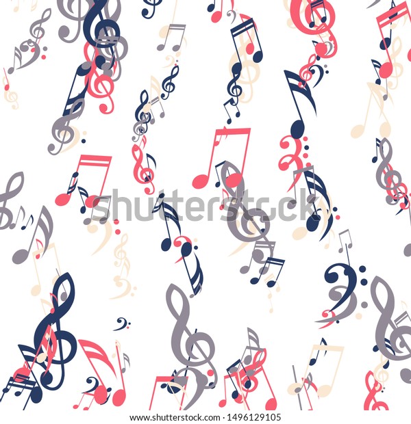 Stripes Musical Notes Bass Treble Clefs: vector de stock (libre de ...
