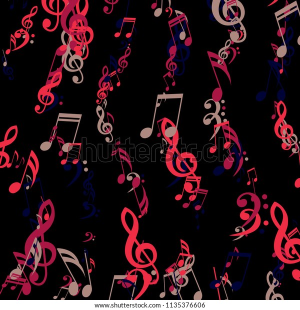Stripes Musical Notes Trendy Background Notes Stock Vector (Royalty ...