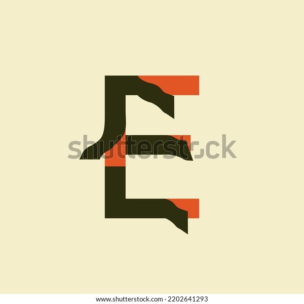 Stripped Letter E Sticky Paper Letters Stock Vector (Royalty Free ...