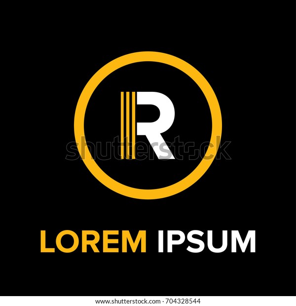 Strips Letter R Logo. R Letter Design Vector with strips and yellow ...