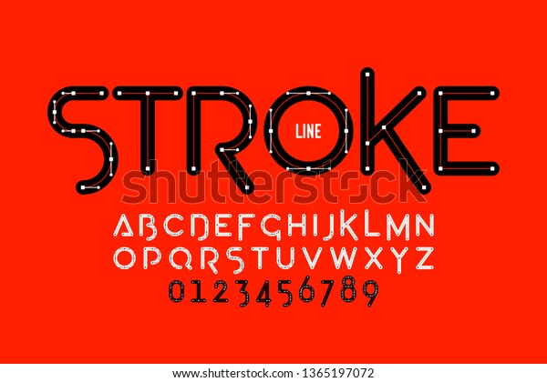 Stroke Line Style Font Alphabet Letters Stock Vector (Royalty Free ...