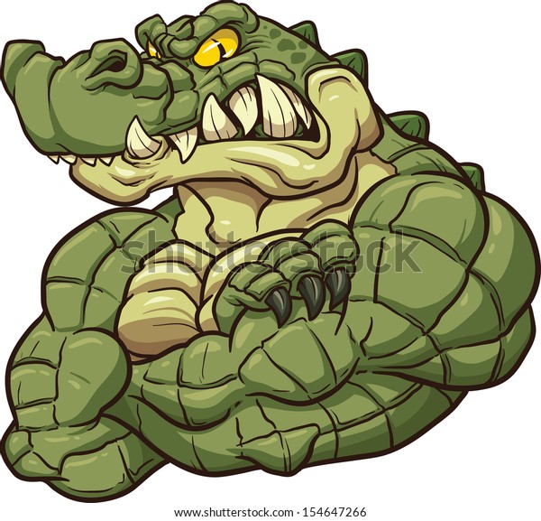 Vektor Stok Strong Angry Alligator Mascot Vector Clip (Tanpa Royalti ...