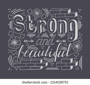 Strong Beautiful Chalk Doodle Vector Poster Stock Vector (Royalty Free ...