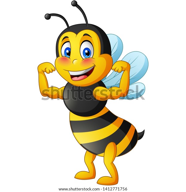 Strong Bee Cartoon Vector Illustration Stock Vector (Royalty Free ...