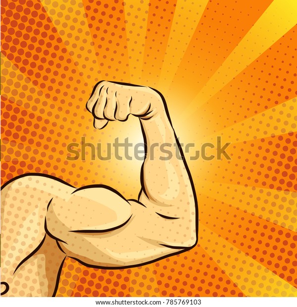 Strong Bodybuilder Biceps On Pop Art Stock Vector (Royalty Free ...