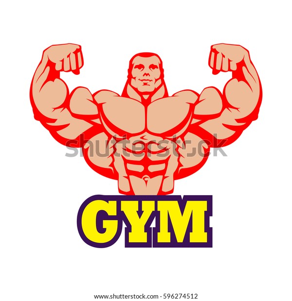 Strong Bodybuilder Huge Biceps Gym Logo Stock Vector (Royalty Free ...