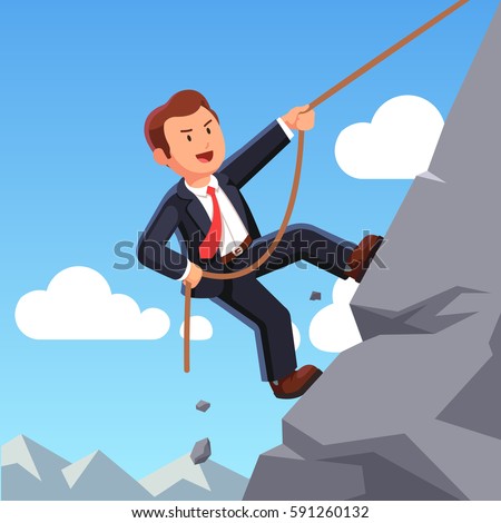 Strong Business Man Making Effort Climbing Vector de stock (libre de ...
