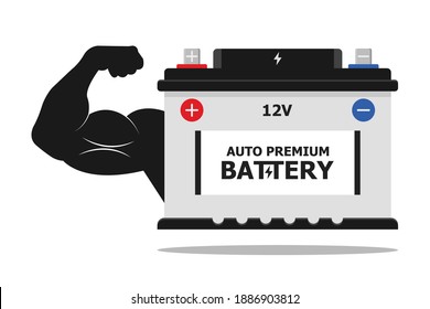 Strong Car Battery Vector Automobile Battery Stock Vector (Royalty Free ...
