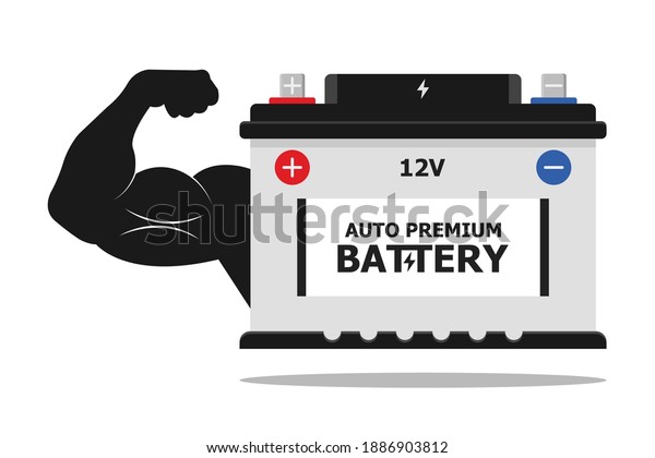 Strong Car Battery Vector Automobile Battery Stock Vector (Royalty Free ...