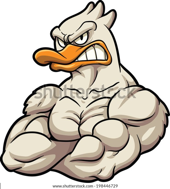 Strong Cartoon Duck Mascot Vector Clip Stock Vector (Royalty Free ...