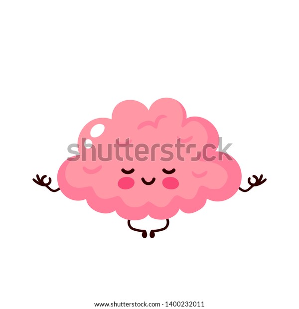 Vetor stock de Strong Cute Healthy Happy Human Brain (livre de direitos ...