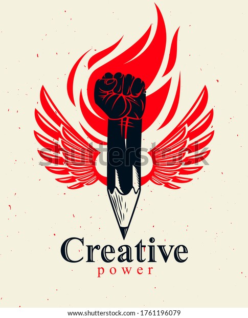 Strong Design Art Power Concept Shown Stock Vector (Royalty Free ...