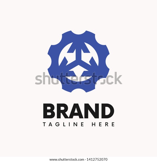 Strong Gear Three Arrows Logo Template Stock Vector (Royalty Free ...