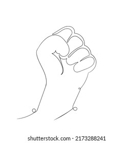 Strong Hand Line Art Drawing Style Stock Vector (Royalty Free ...