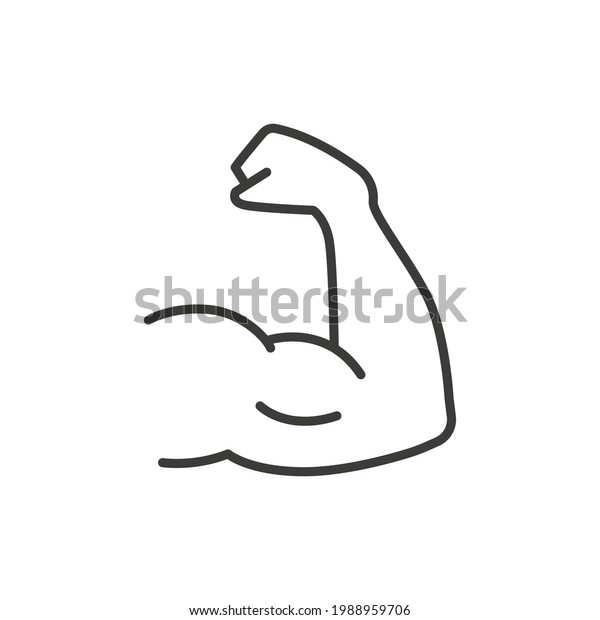 Strong Hand Line Icon Simple Outline Stock Vector (Royalty Free ...
