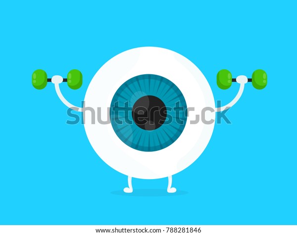 Strong Healthy White Eyeeyeball Doing Exercises Stock Vector (Royalty ...