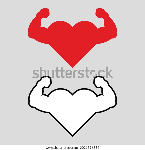 Strong Heart Icon Vector Illustration Heart Stock Vector (Royalty Free ...