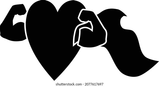 Strong Heart Vector Icon Eps Stock Vector (Royalty Free) 2077617697 ...
