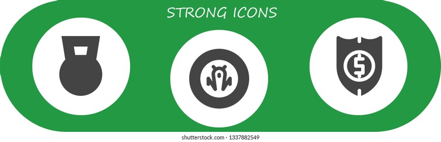 Strong Icon Set 3 Filled Strong Stock Vector (Royalty Free) 1337882549 ...