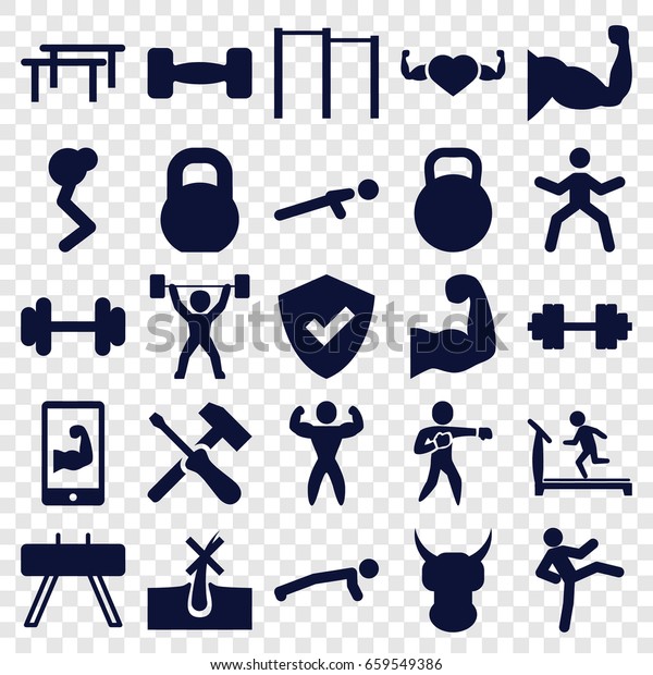 Strong Icons Set Set 25 Strong Stock Vector (Royalty Free) 659549386 ...
