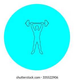 Strong Man Black Outline Flat Icon Stock Vector (Royalty Free ...