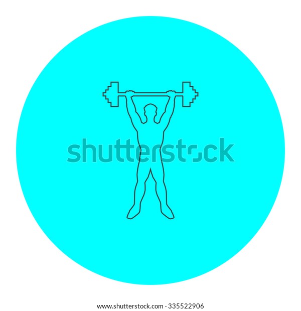 Strong Man Black Outline Flat Icon Stock Vector (Royalty Free ...