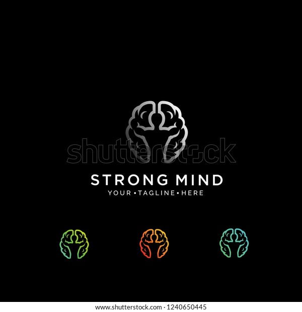 Strong Mind Logo Clever Design Your: vector de stock (libre de regalías ...