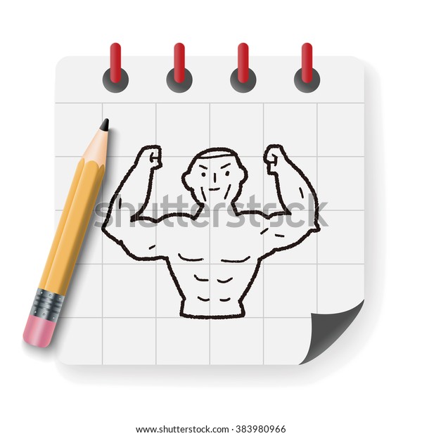 Strong Muscle Doodle Stock Vector (Royalty Free) 383980966 | Shutterstock