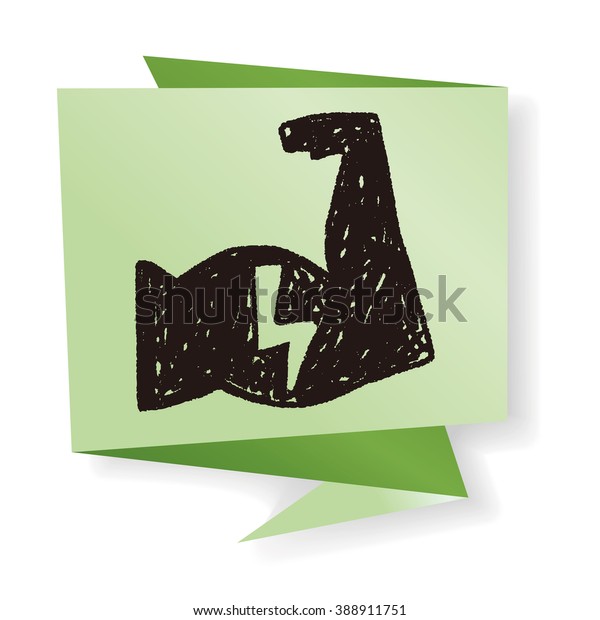 Strong Muscle Doodle Stock Vector (Royalty Free) 388911751 | Shutterstock