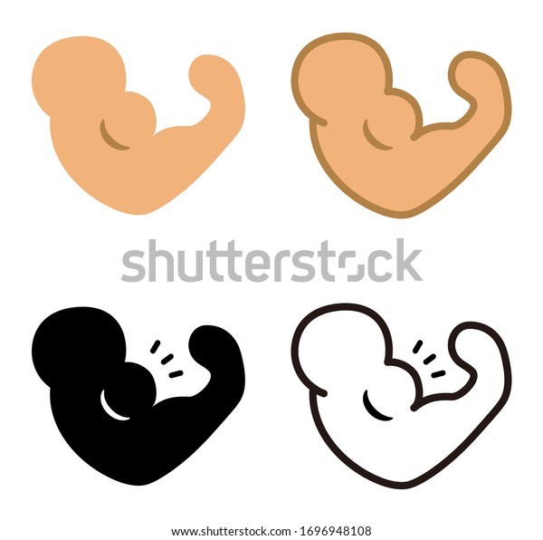 Strong Muscle Icon Set Vector Illustration Stock Vector (Royalty Free ...