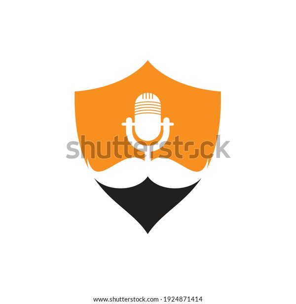 Strong Podcast Shield Vector Logo Design Stock Vector (Royalty Free ...