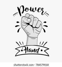 Strong Power Hand Protest Revolution Stock Vector (Royalty Free) 784579018