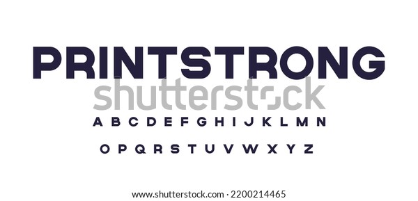 Fuerte sans serif fuente superior con: vector de stock (libre de ...