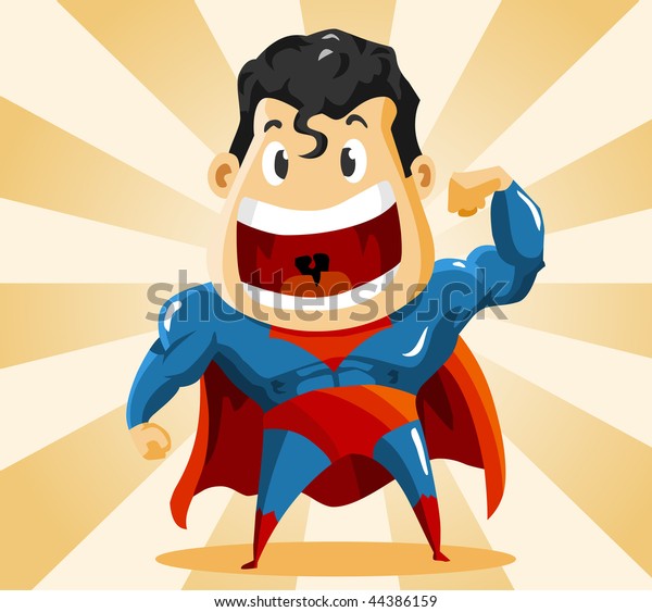 Strong Super Hero Detailed Vector Illustration 스톡 벡터(로열티 프리) 44386159