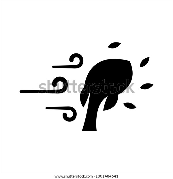 Strong Wind Icon On White Background Stock Vector (Royalty Free ...