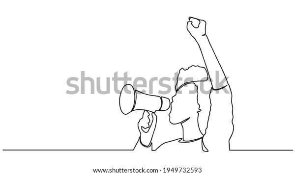 Strong Woman Continuous One Line Drawing Stock Vector (Royalty Free ...