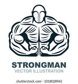 Bodybuilder Showing His Biceps On Back Stock Vector (Royalty Free ...