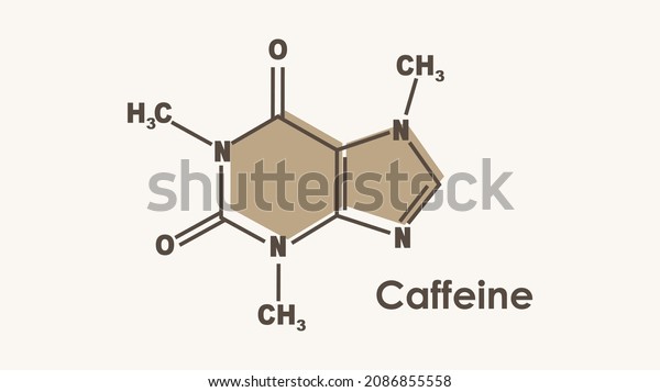 Structural Chemical Formula Caffeine Infographics Illustration ...